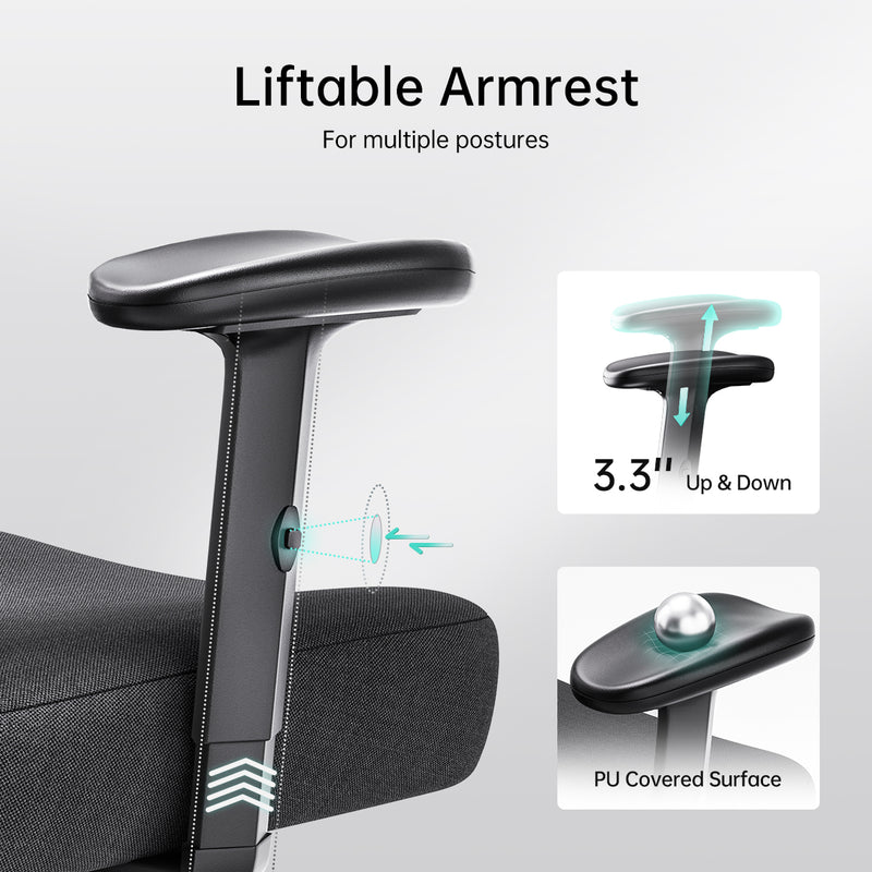 HBADA E1 Ergonomic Chair Without Footrest