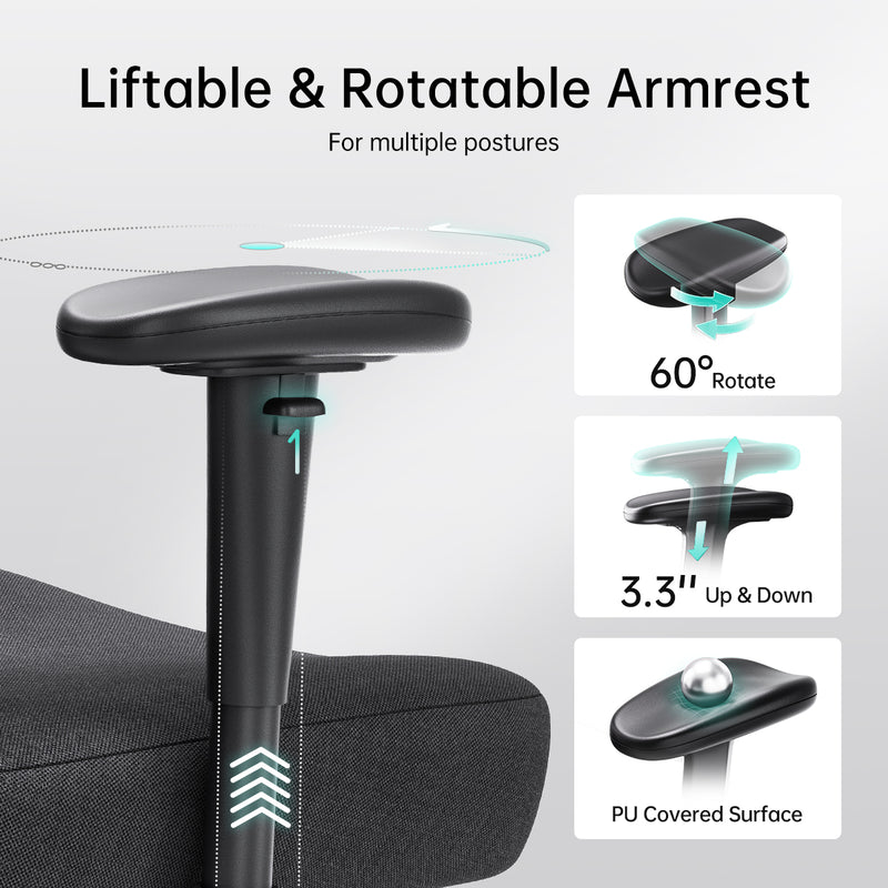 HBADA E1 Ergonomic Chair With Footrest