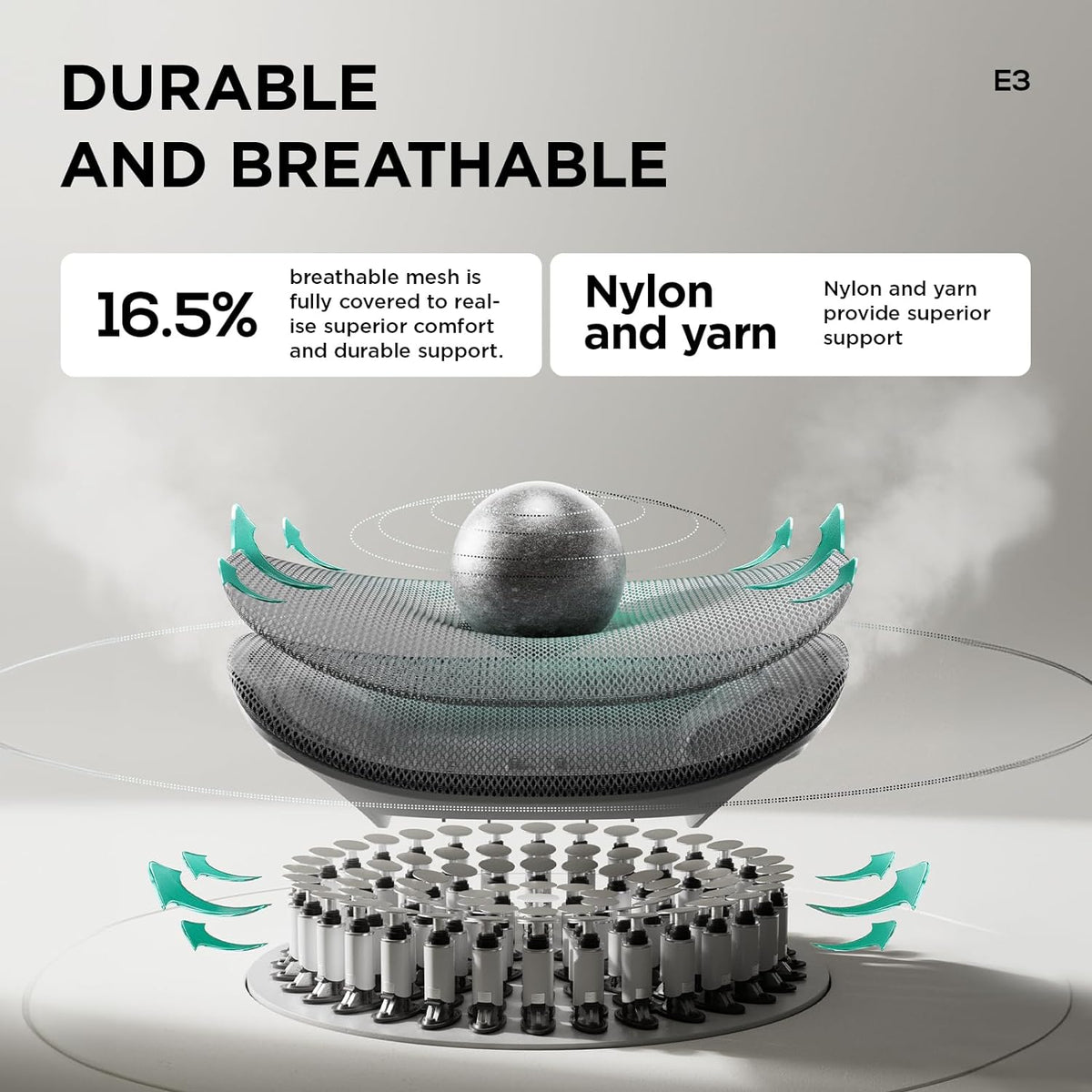 HBADA E3 Ergonomic Office Chair (With footrest) -White