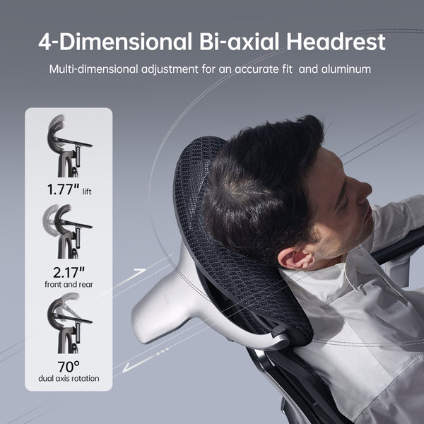 HBADA E3 Office Chair with Footrest 140° Reclining White