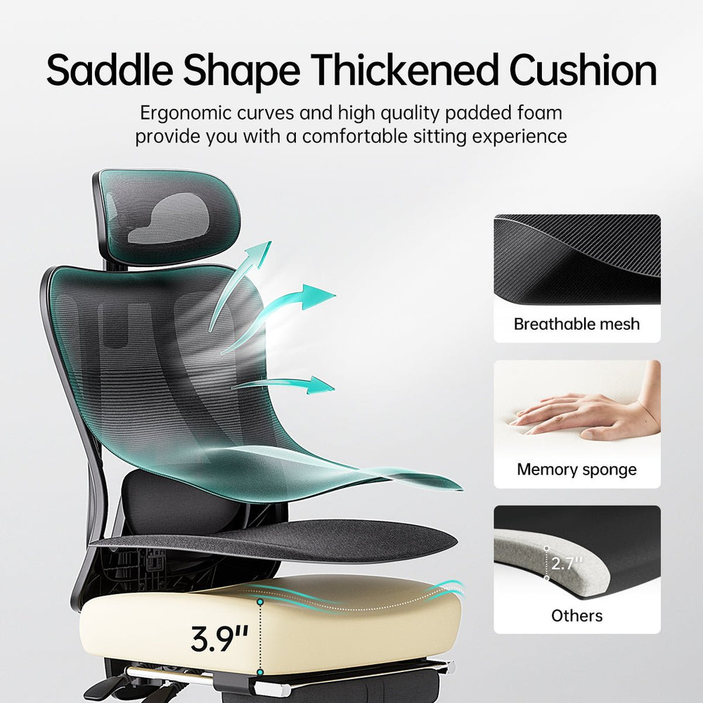 HBADA E1 Ergonomic Chair With Footrest